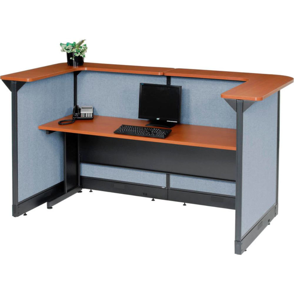 Interion U-Shaped Reception Station W/Raceway 88"W X 44"D X 46"H Cherry ...