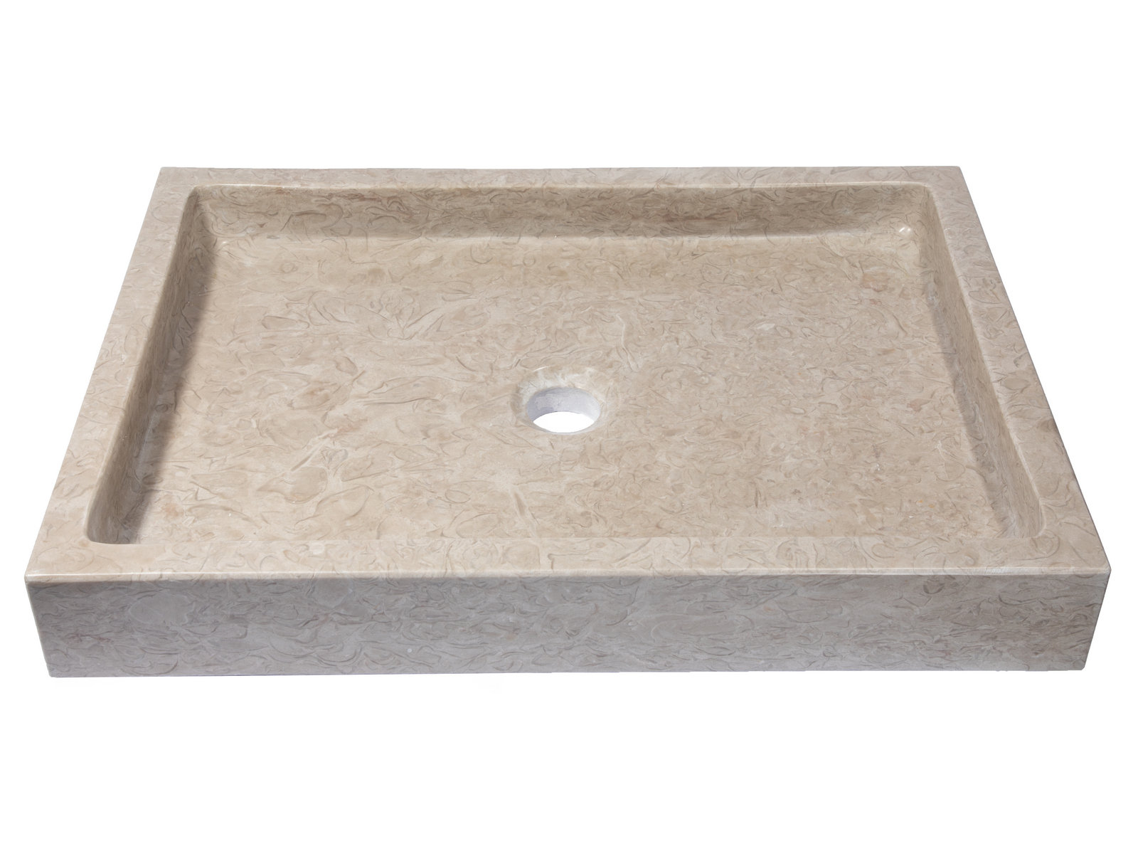 EdenBath Rectangular Infinity Pool Sink - Honed Pietra Grey Marble ...