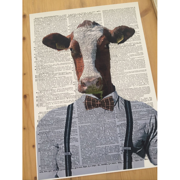 Maturi A3 Cow Dictionary Print - Farm Animal Wall Art - Funny Humanised ...