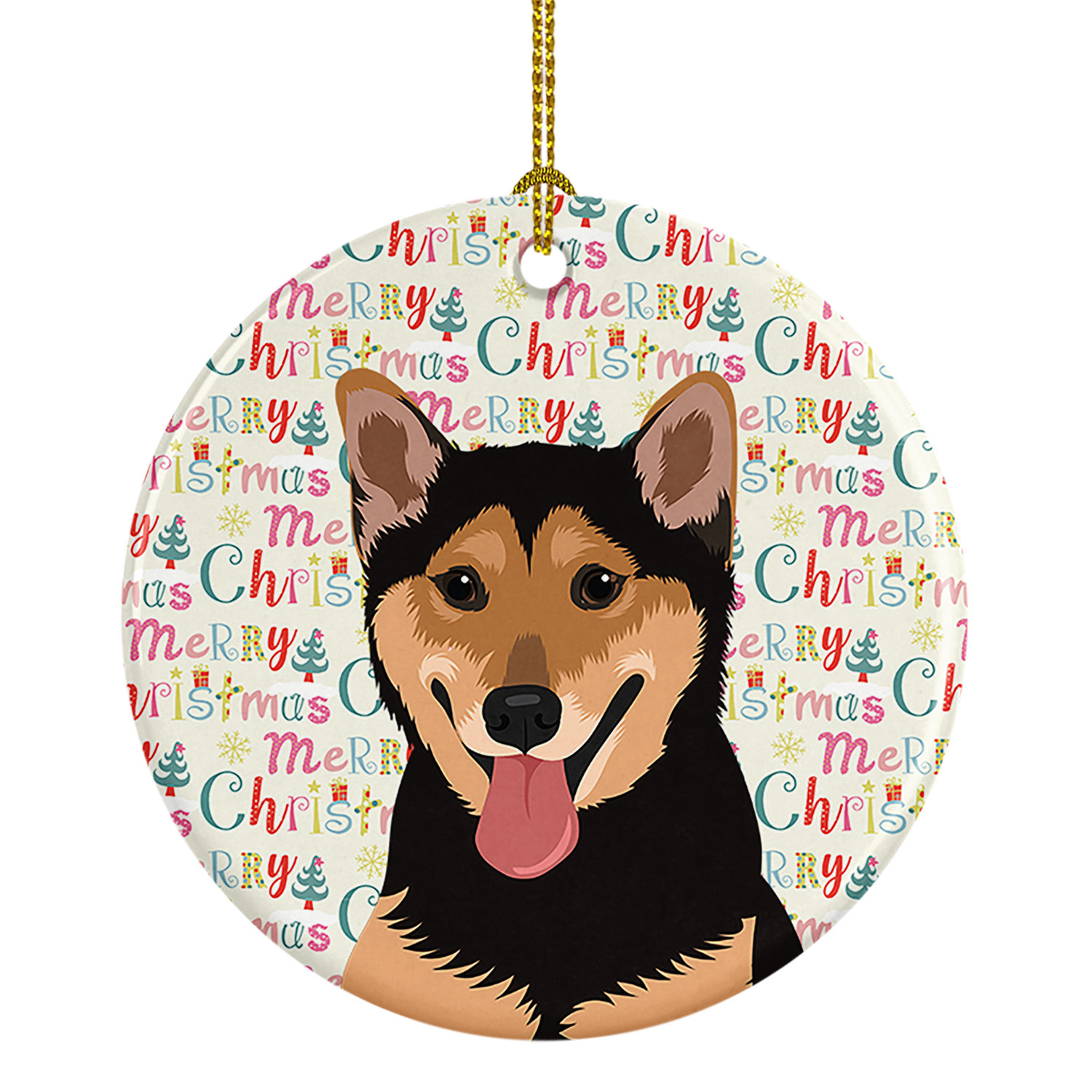 The Holiday Aisle® Shiba Inu Black And Tan Christmas Hanging Figurine ...