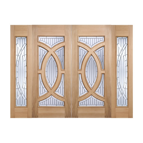 LPD Doors Majestic Glazed Sidelight Oak External Door | Wayfair.co.uk