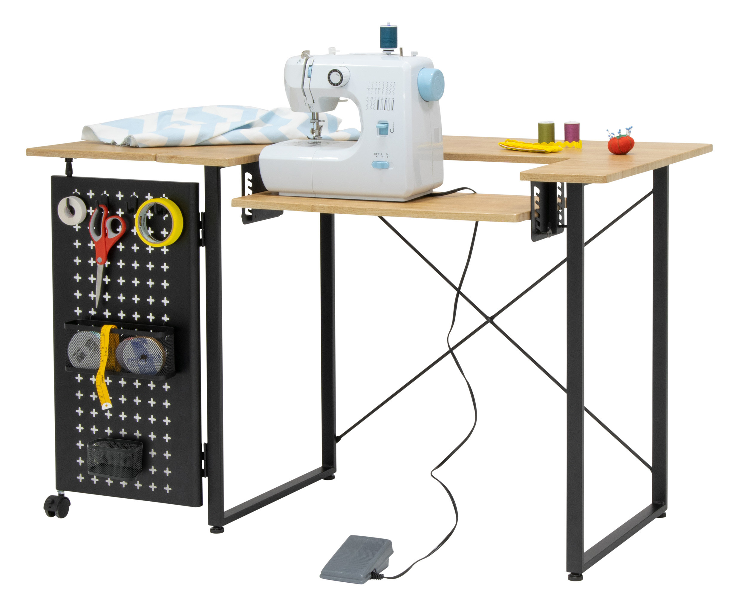 Sew Ready 47.75'' x 23.5'' Foldable Sewing Table with Sewing Machine ...