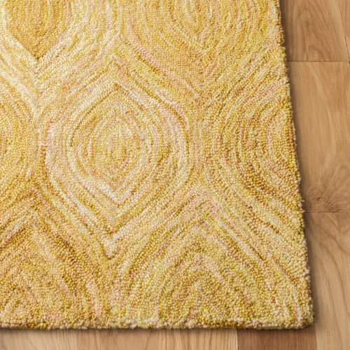 Etta Avenue™ Alora Handmade Wool Gold Rug & Reviews | Wayfair