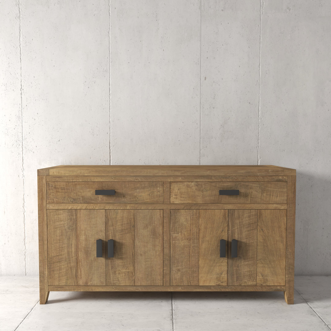 Foundry Select Dearing 60'' Wide 2 Drawer Pine Sideboard | Wayfair