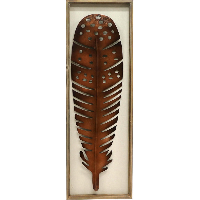 Jeco Inc. Metallic Feather Wall Décor | Wayfair