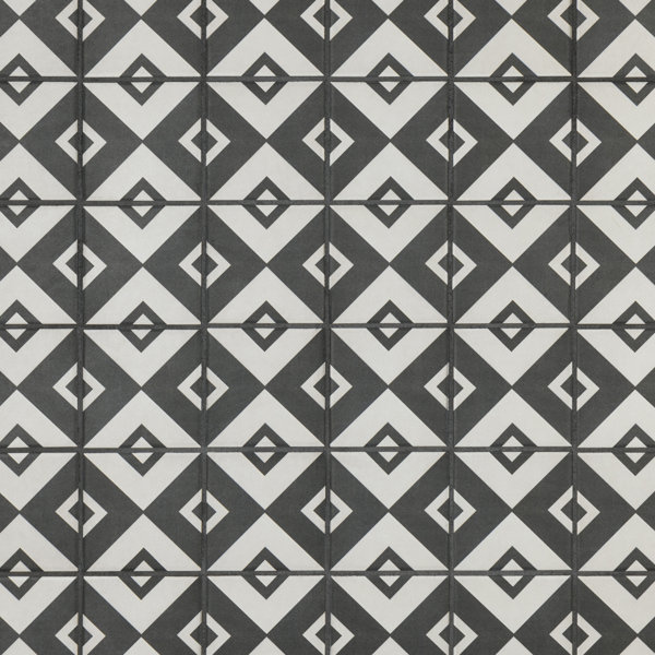 Merola Tile Twenties Vertex Mini 4" x 4" Ceramic Patterned Wall & Floor ...