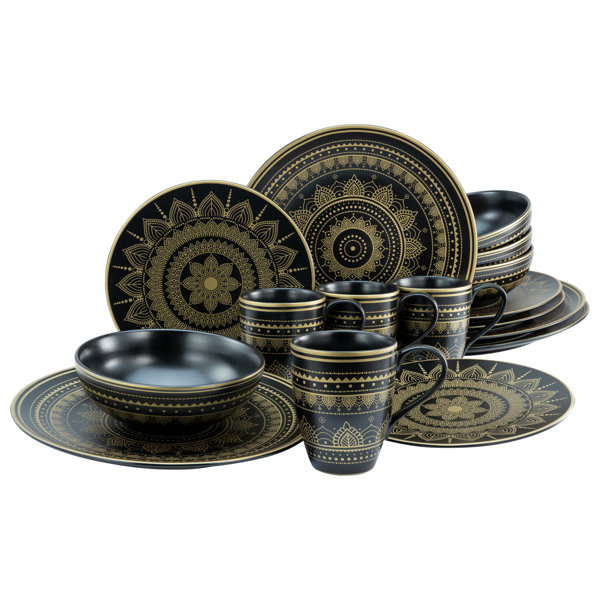Creatable Mandala Stoneware Dinnerware - Set of 16 | Wayfair.co.uk