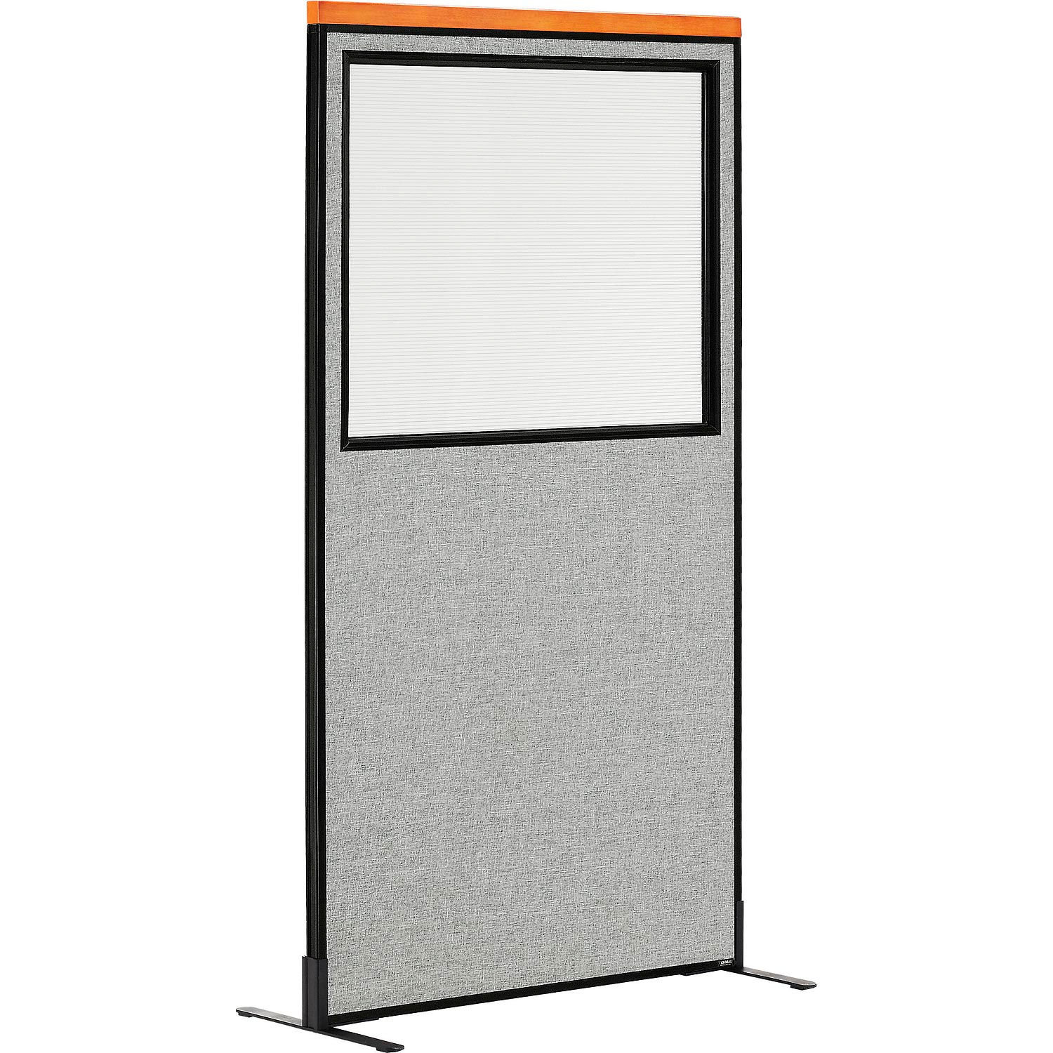 Interion Deluxe Freestanding Blue Office Partition Panel With Partial ...