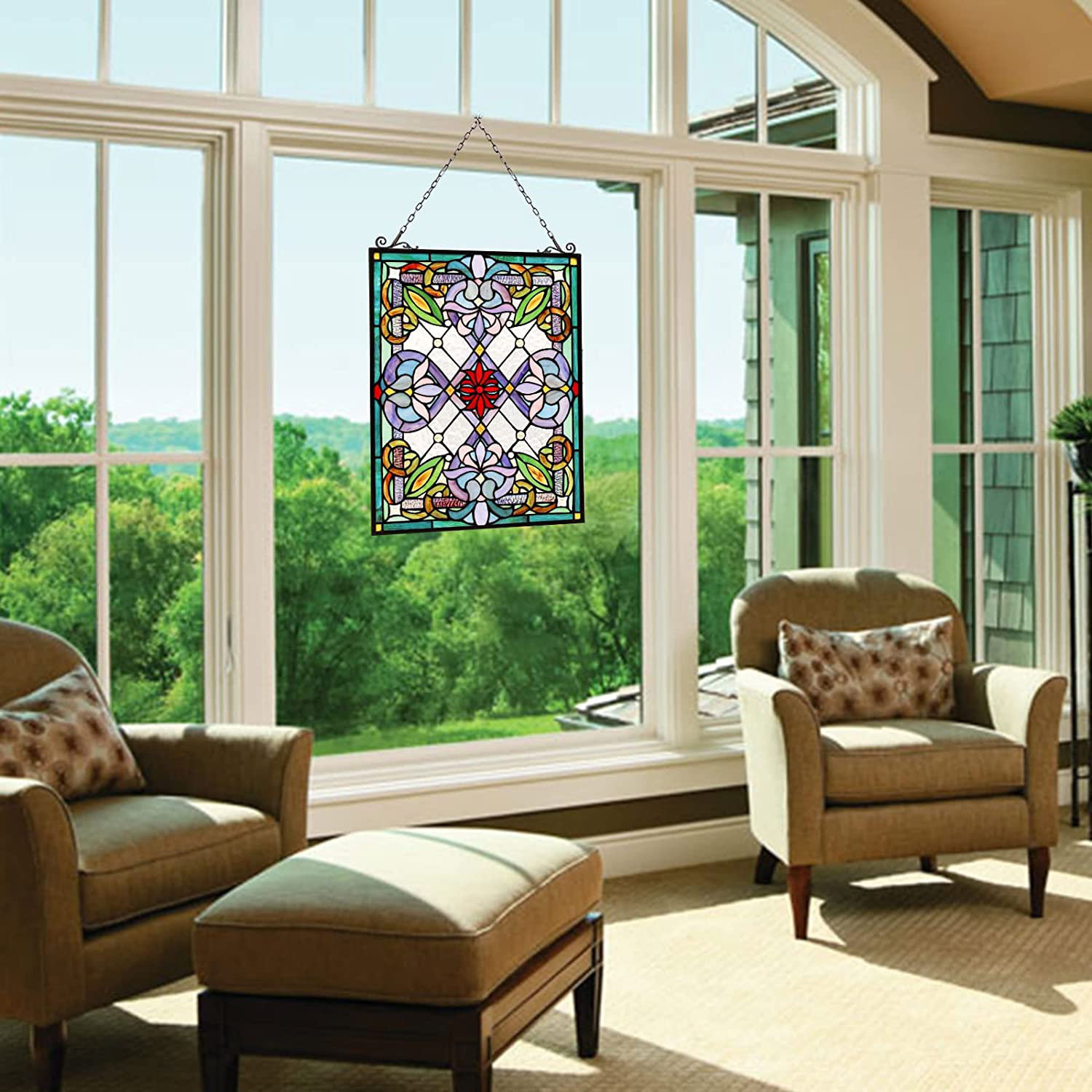 Bloomsbury Market Tiffany Glass Window Panel | Wayfair