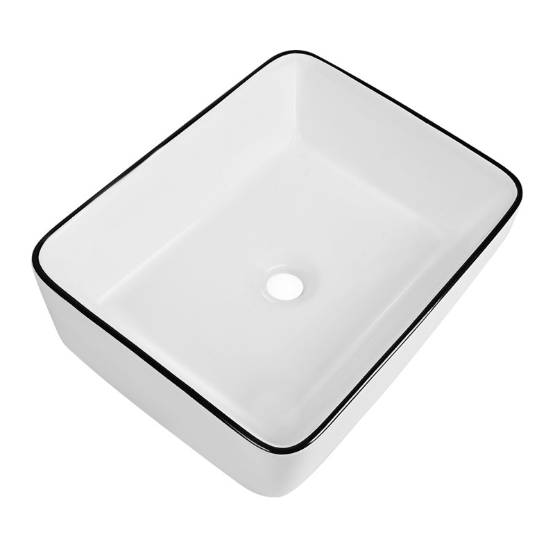 DeerValley 370mm White Ceramic Rectangular Countertop Basin Bathroom ...
