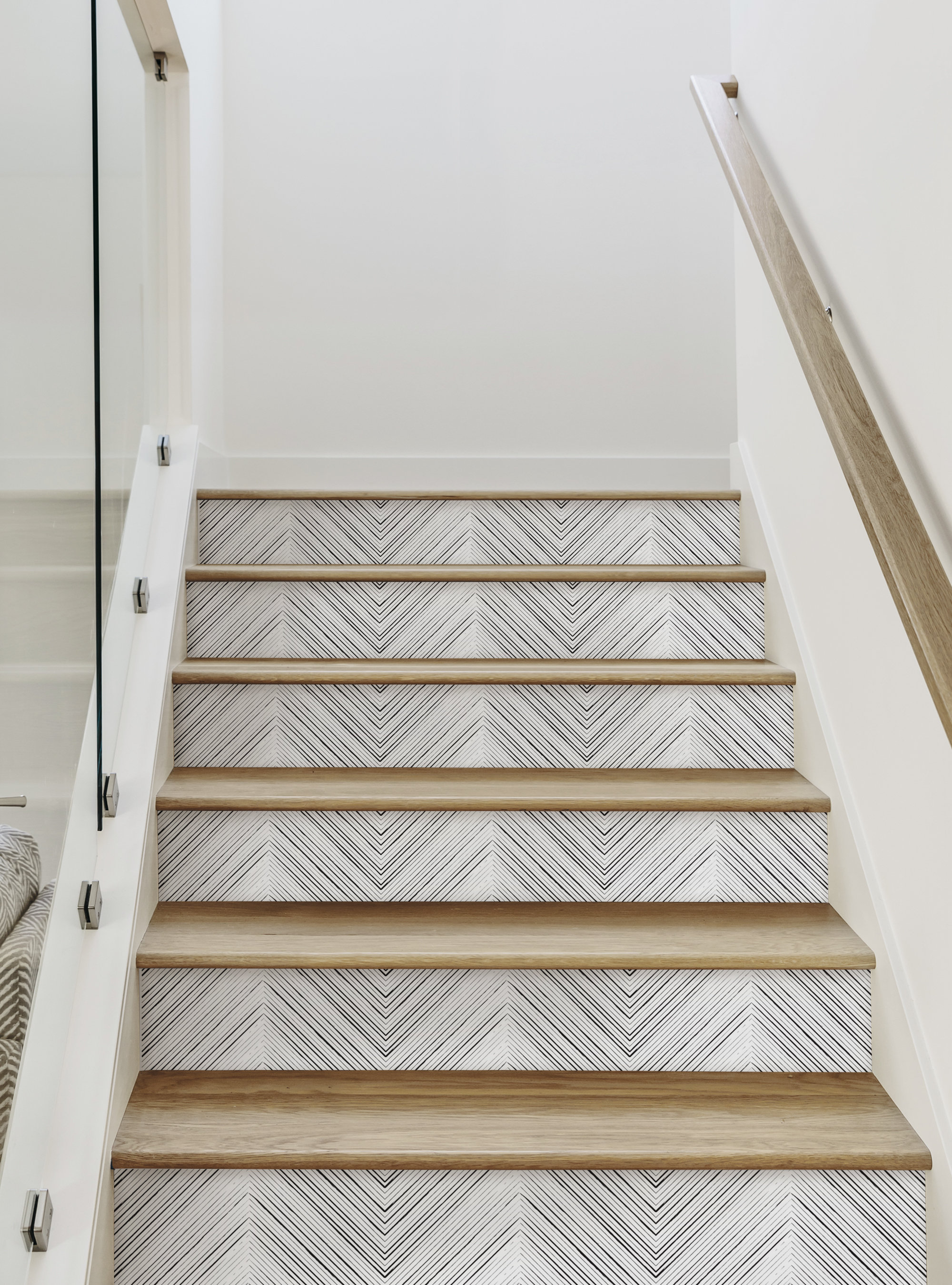 Latitude Run® Chevron Lines Stair Riser Wall Decal | Wayfair