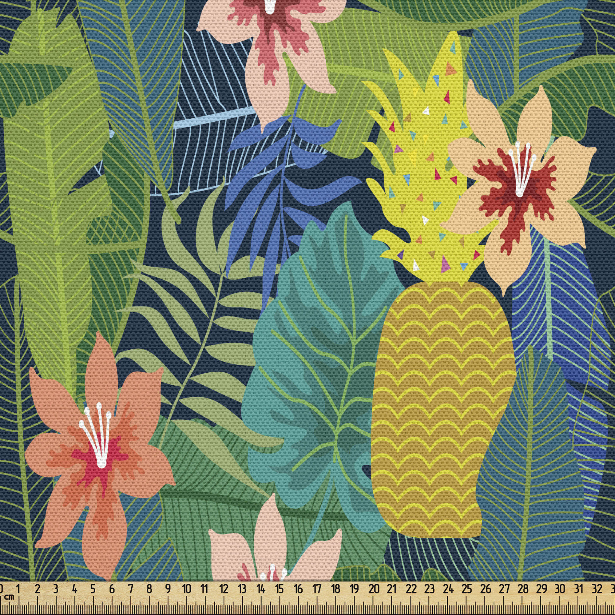 East Urban Home Floral Fabric By The Yard, Colorful Design Caribbean ...