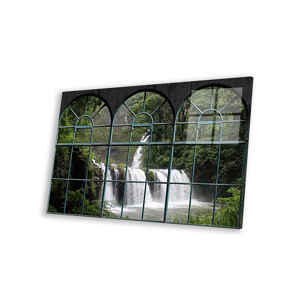 Millwood Pines Waterfall Window View by - Unframed Photograph | Wayfair