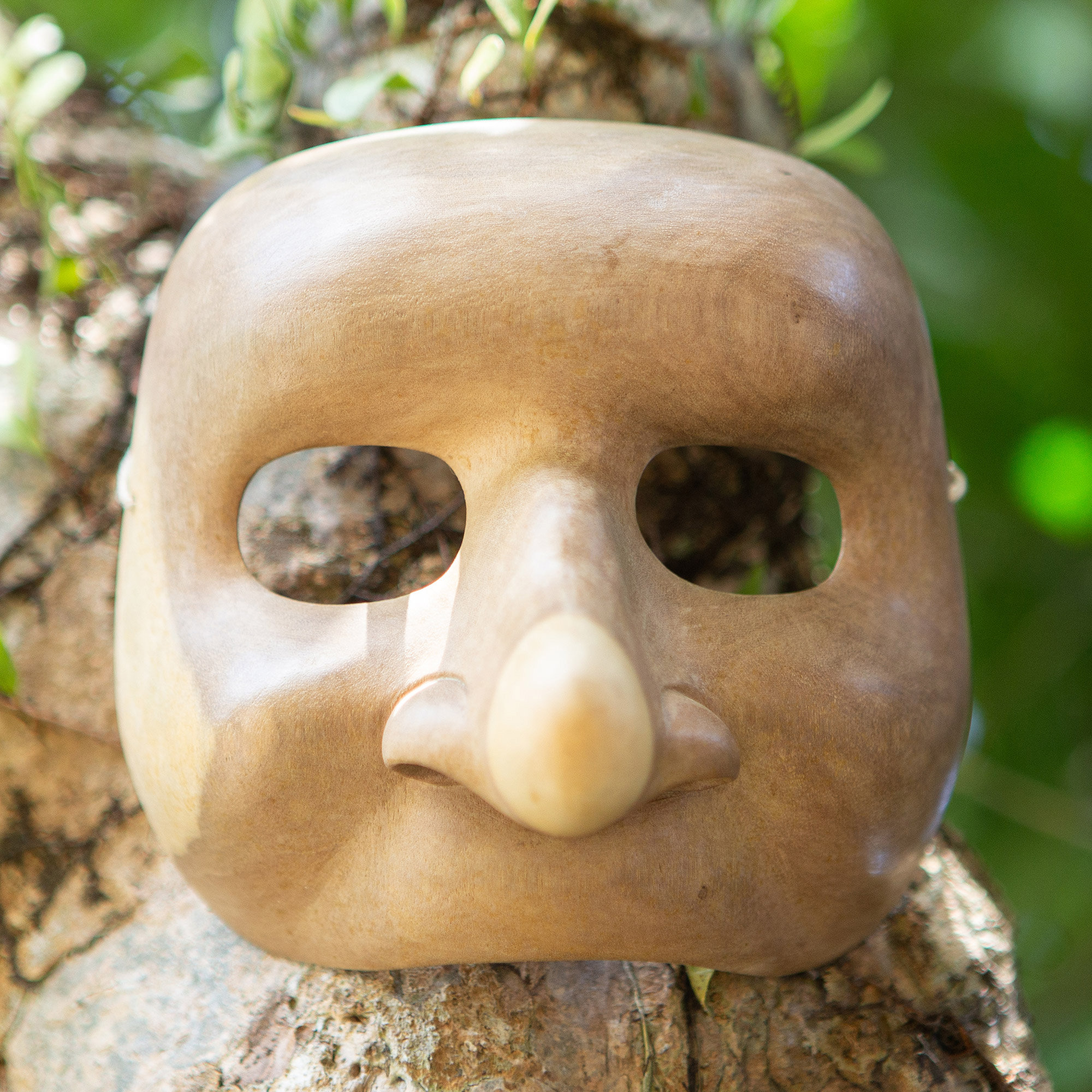 Bungalow Rose Wood Mask Big Nose Sculpture | Wayfair