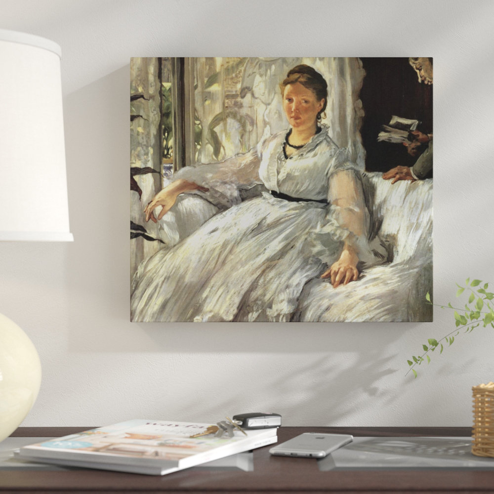 Vault W Artwork Reading by Edouard Manet - Wrapped Canvas Print | Wayfair