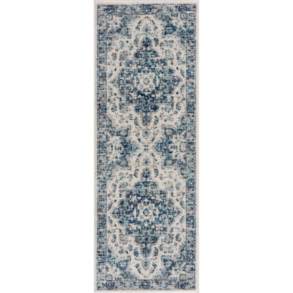 Bungalow Rose Dunnes Performance Blue Rug & Reviews | Wayfair