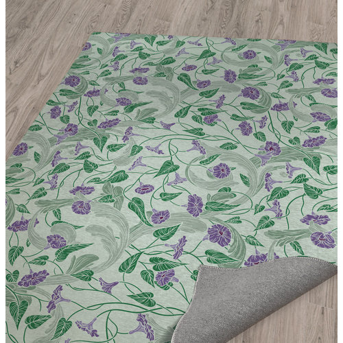 Red Barrel Studio® Lamartine Performance Green/Purple/Gray Rug | Wayfair