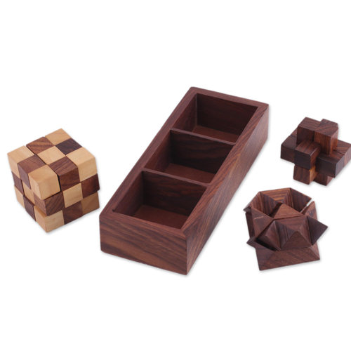 Union Rustic Tousignant Challenging Trio Wood Puzzle | Wayfair