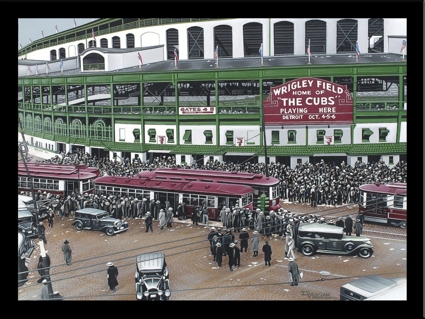 Buy Art For Less Wrigley Field Framed On Paper by Darryl Vlasak ...