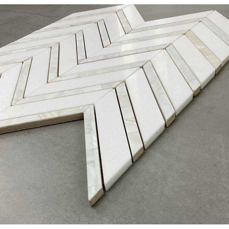 ES Stone Chervon Natural Stone Mosaic Floor Tile | Wayfair