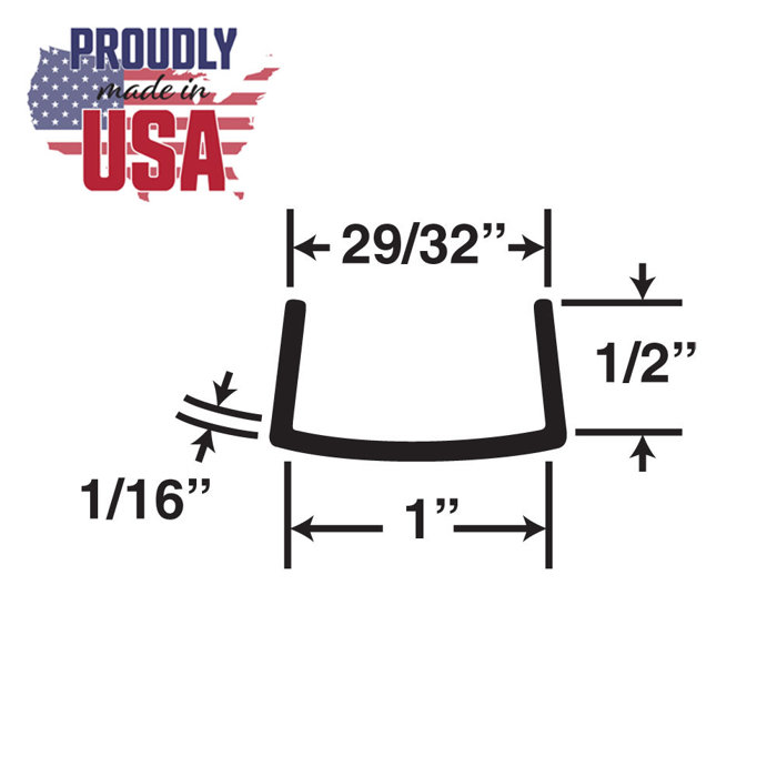 Outwater Plastic 0.5" Thick x 1" Wide x 48" Length Molding Track in ...