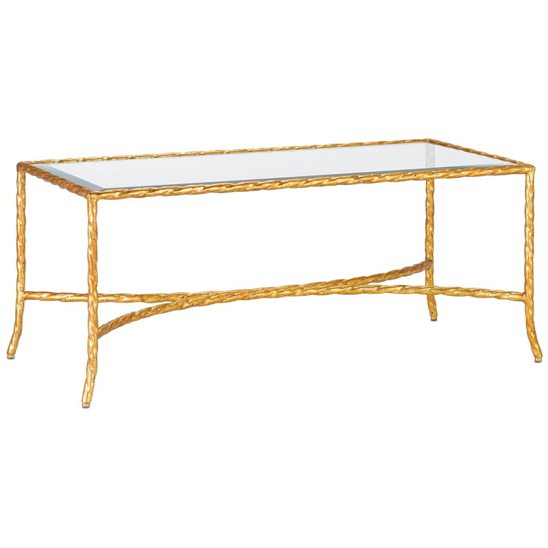 Currey & Company Gilt Rectangular Coffee Table by Gilbert Poillerat ...