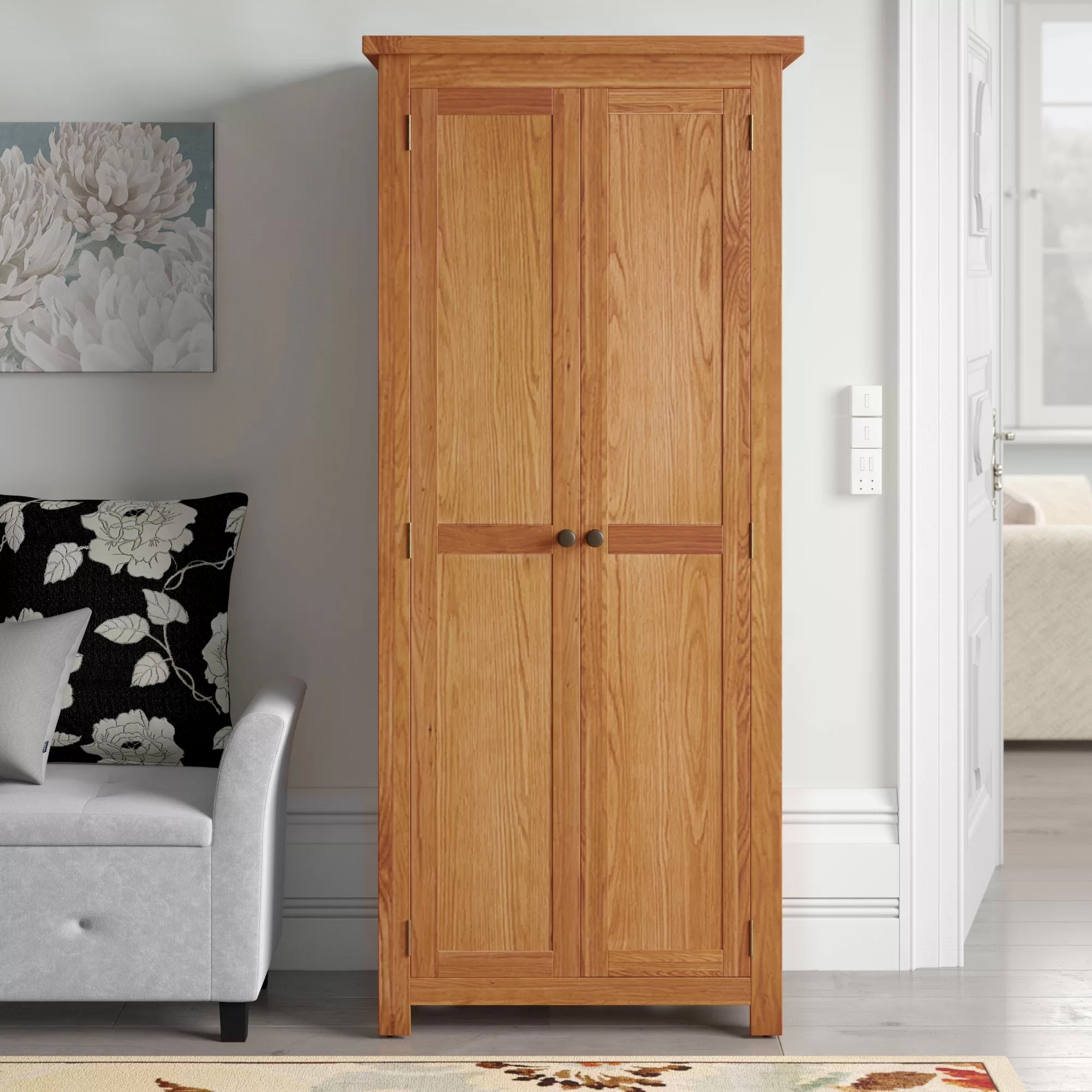 August Grove Basildon 2 Door Solid Wood Wardrobe | Wayfair.co.uk