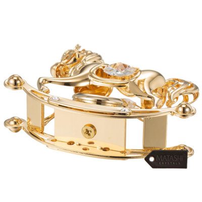 MatashiCrystal Crystal Studded Rocking Horse Desk Clock Figurine ...