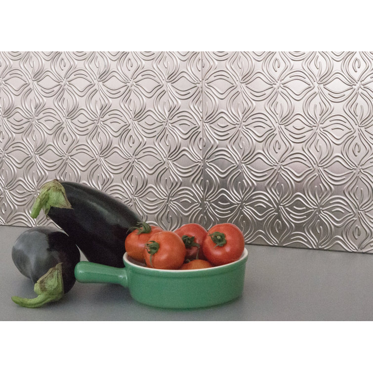 Wrought Studio Pinney Backsplash Wall Panel Metallic Orchids ...