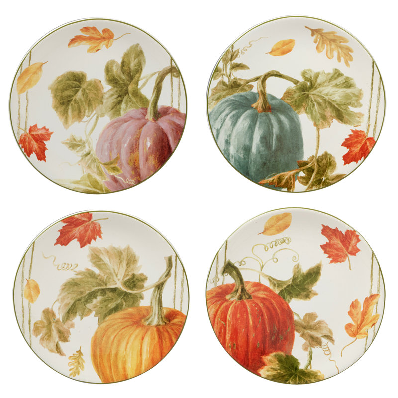 Certified International Autumn Harvest Set Of 4 Dessert Plate & Reviews ...