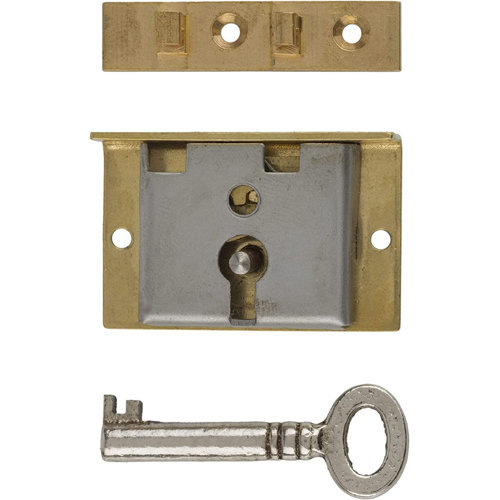 UNIQANTIQ HARDWARE SUPPLY Small Brass Half Mortise Chest or Box Lock ...