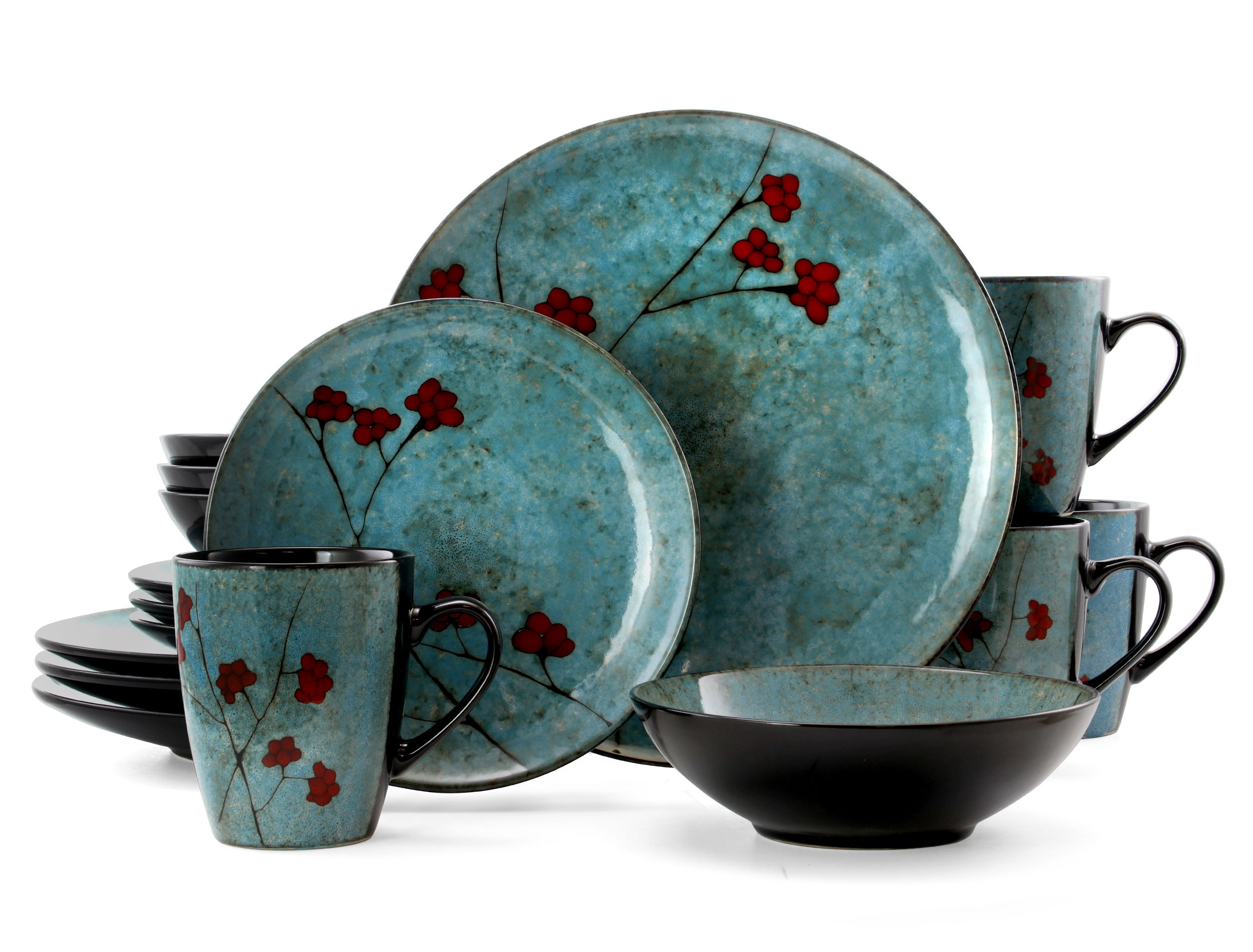World Menagerie Lebus Stoneware Dinnerware Set - Service for 4 ...