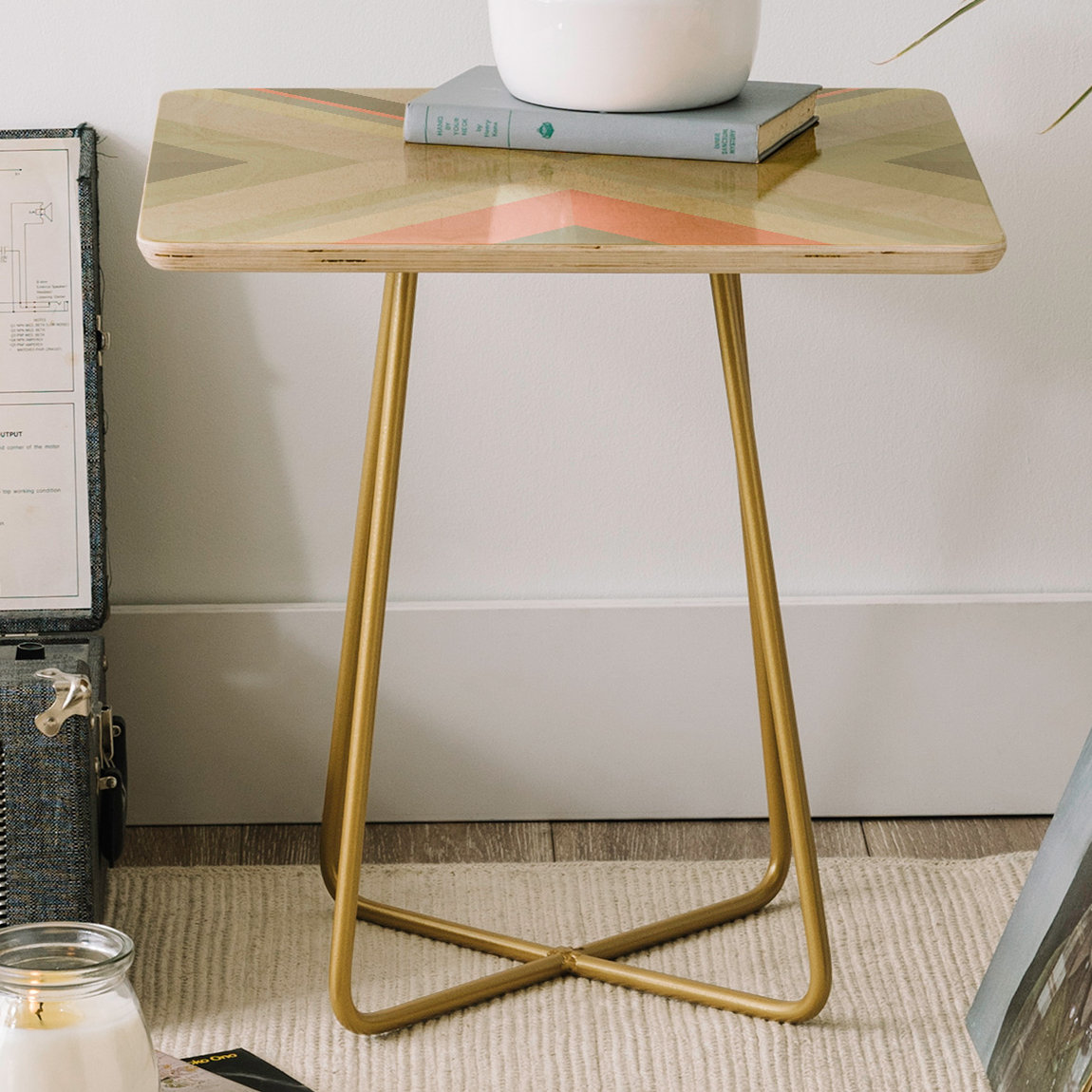 The Twillery Co.® Dore 19'' Tall Cross Legs End Table | Wayfair