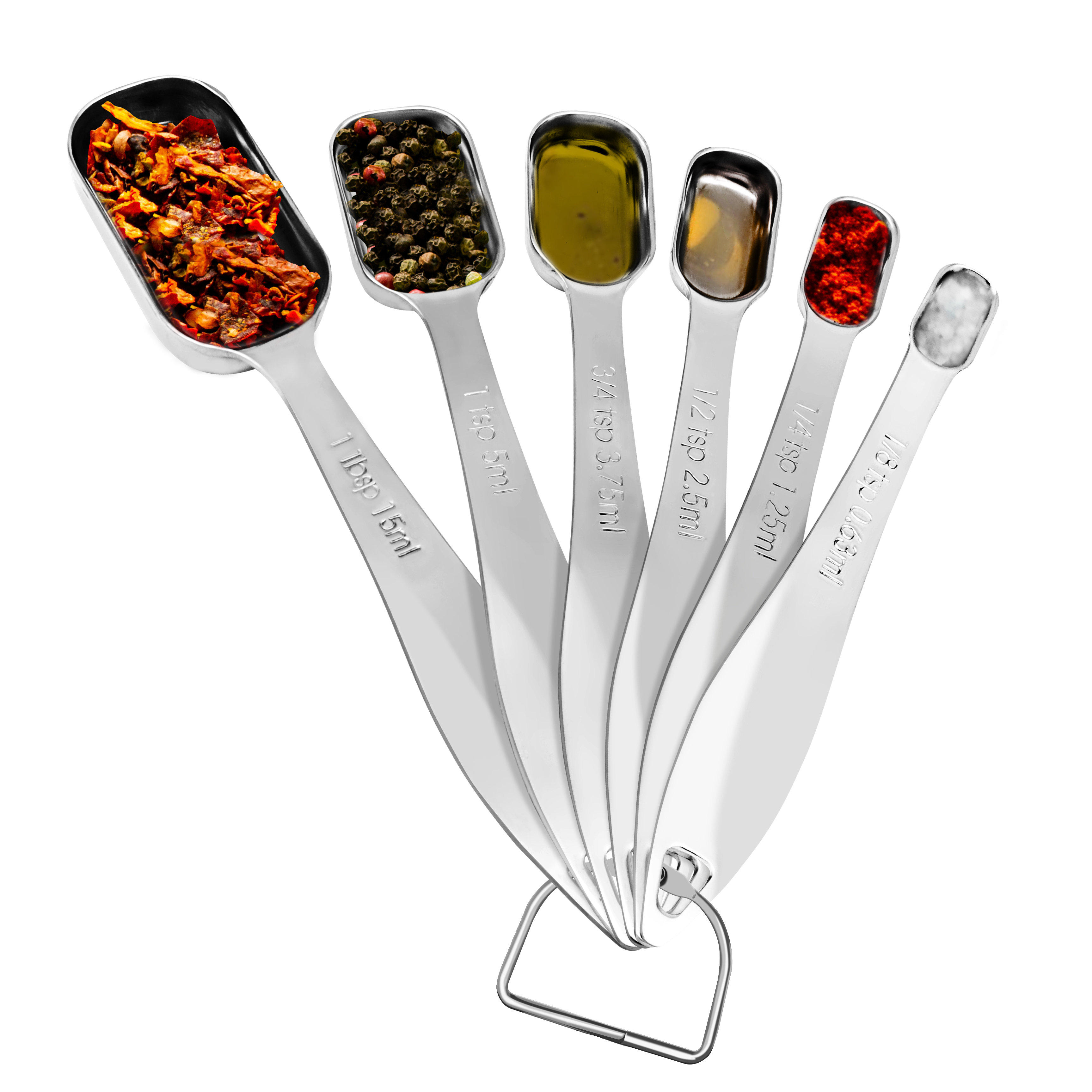 NutriChef 6 -Piece Stainless Steel Measuring Spoon Set | Wayfair