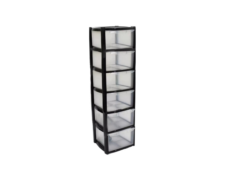 Ebern Designs 6 Drawer Plastic Storage Tower Unit – Black | Wayfair.co.uk