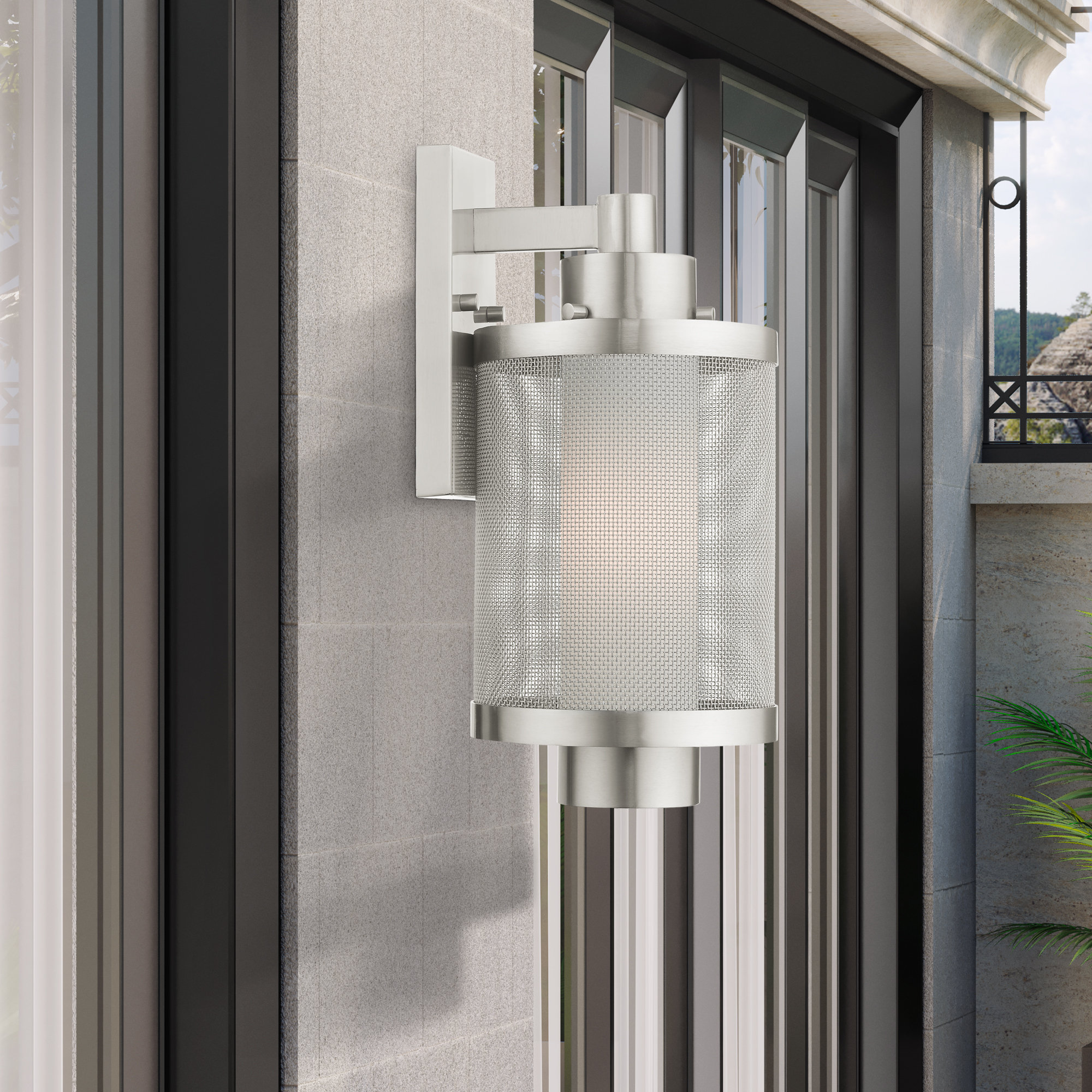 17 Stories Zebra Stainless Steel Wall Light | Wayfair