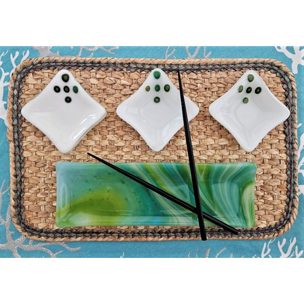 CeruleanBay Glass Serving Set - Set of 1 Plate And 3 Sauce Dishes | Wayfair