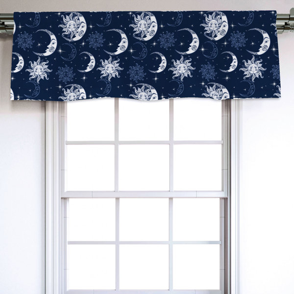 East Urban Home Sateen Ruffled 54'' Window Valance in Violet/Blue Ceil ...