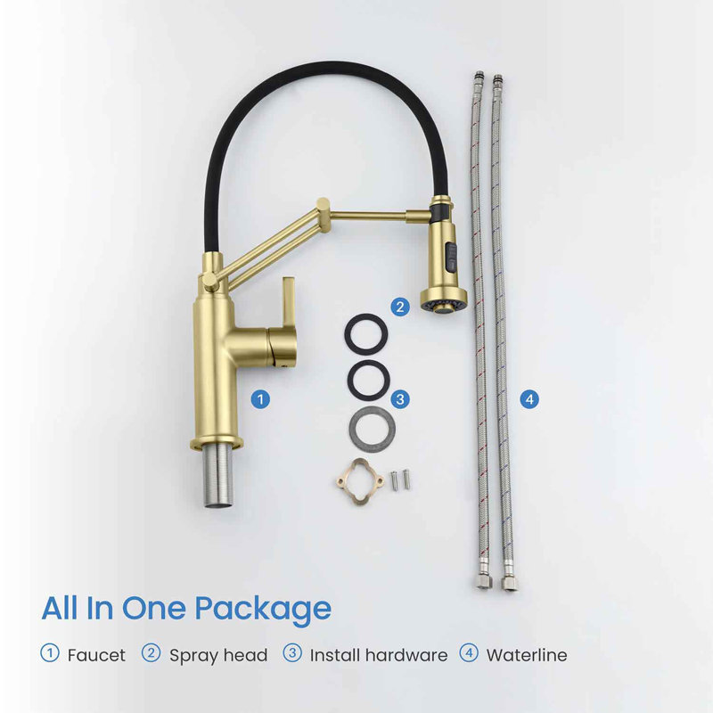 KIBI USA KIBI Pull Down Kitchen Faucet & Reviews | Wayfair