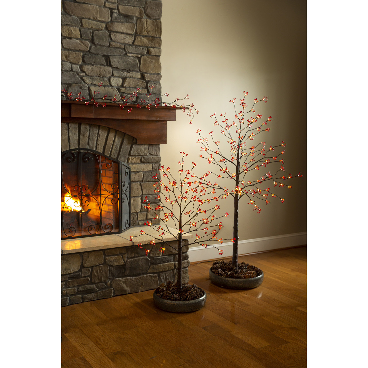 Mercury Row® Indoor/Outdoor Lighted Red Berry Tree | Wayfair