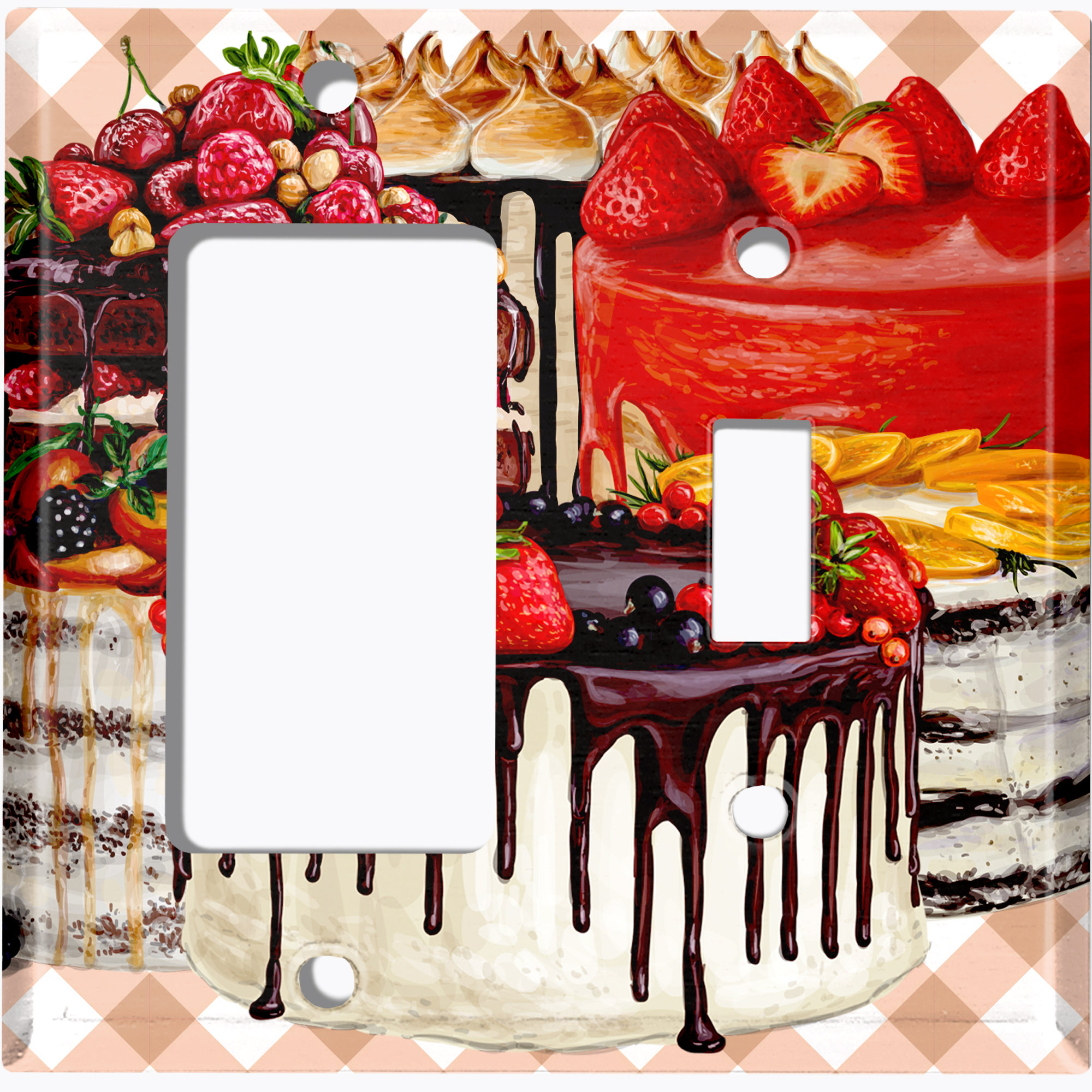 WorldAcc Layered Chocolate Cake Party 2-Gang Toggle Light Switch ...