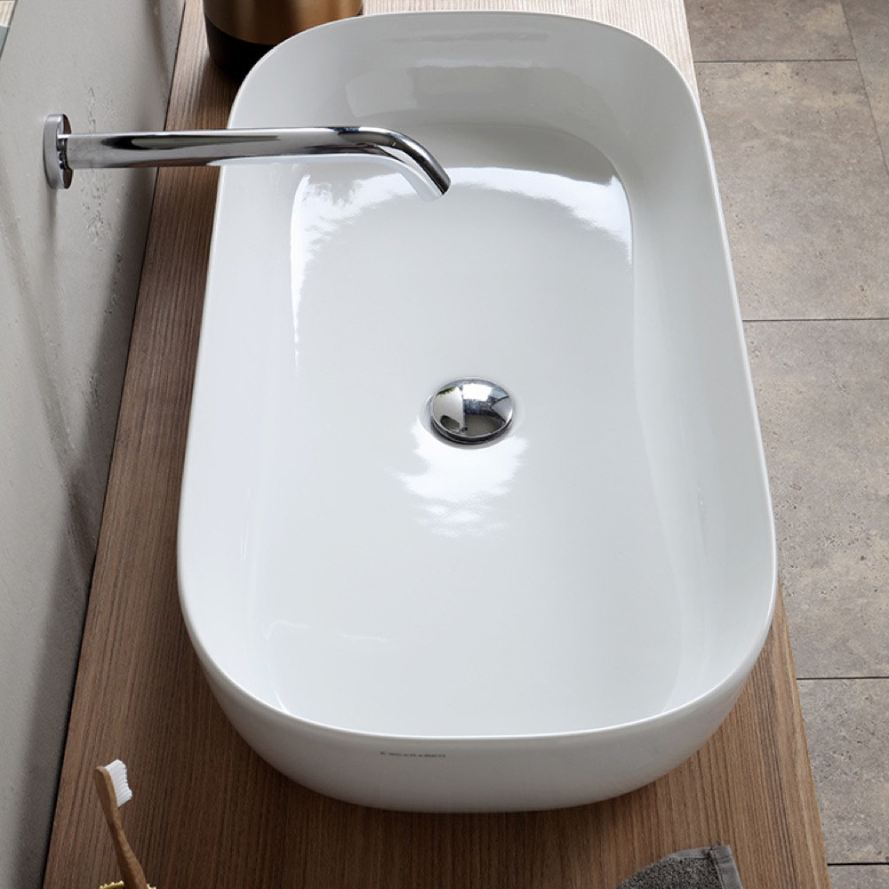 Scarabeo By Nameeks 15.4'' Glossy White Ceramic Oval Vessel Bathroom ...