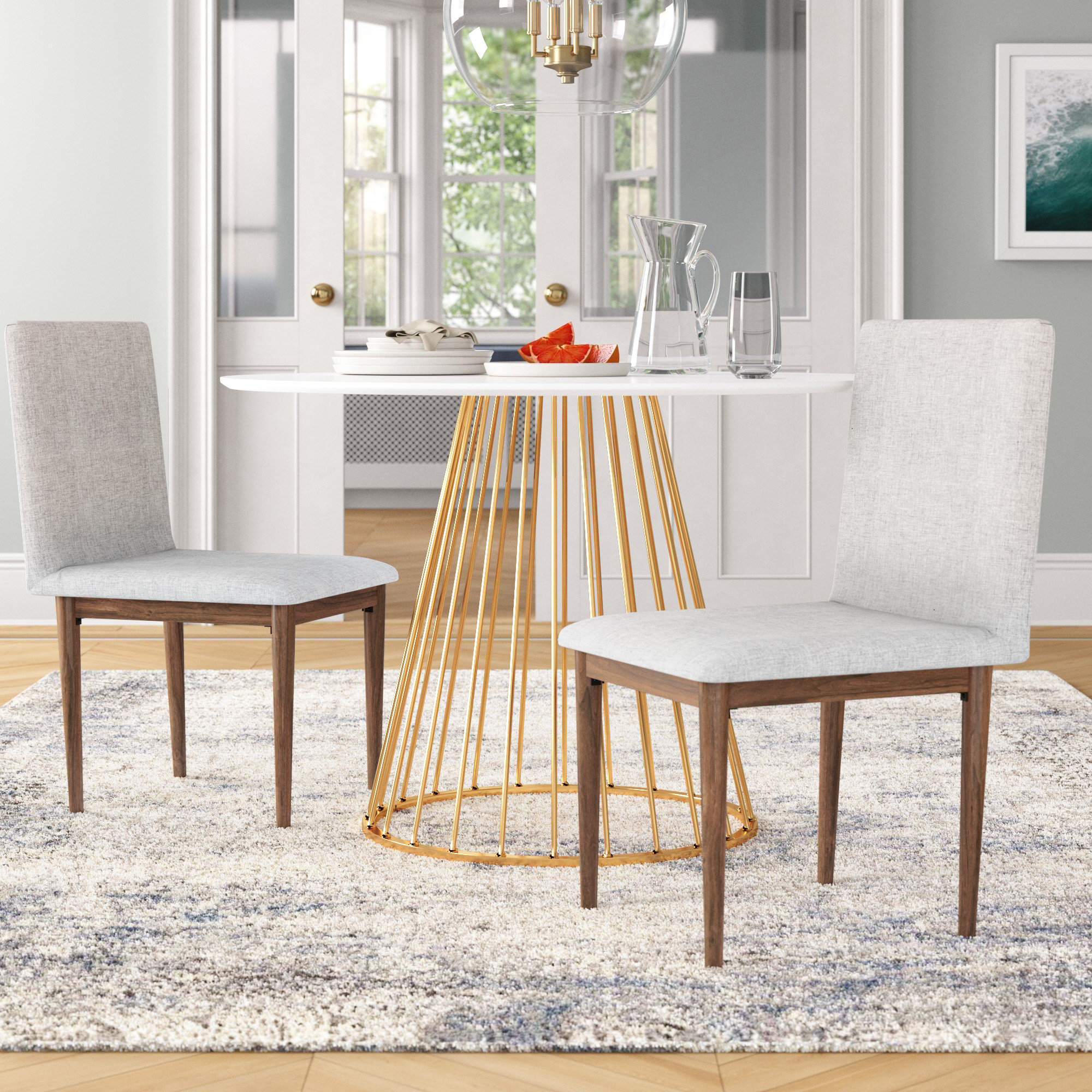 Mercury Row® Heiman Linen Solid Back Side Chair | Wayfair