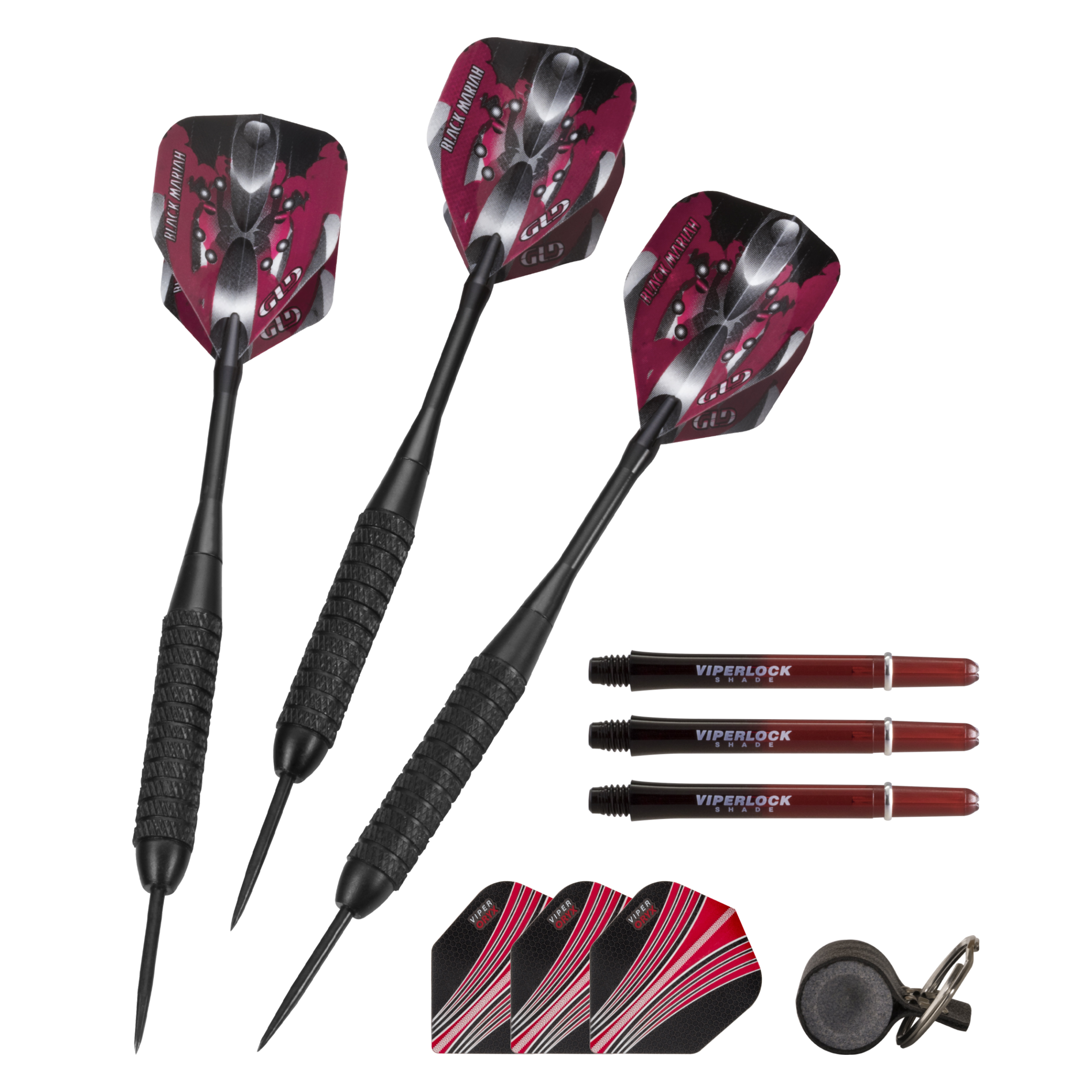 Viper Black Mariah Steel Tip Darts 22 Grams, Red And Black Shafts And ...