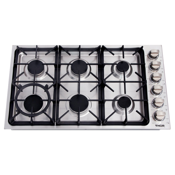 ThorKitchen Thor Kitchen 36'' Gas 6 Burner Cooktop & Reviews | Wayfair