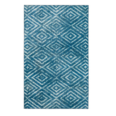 Union Rustic Andresen Geometric Tufted Teal Area Rug | Wayfair