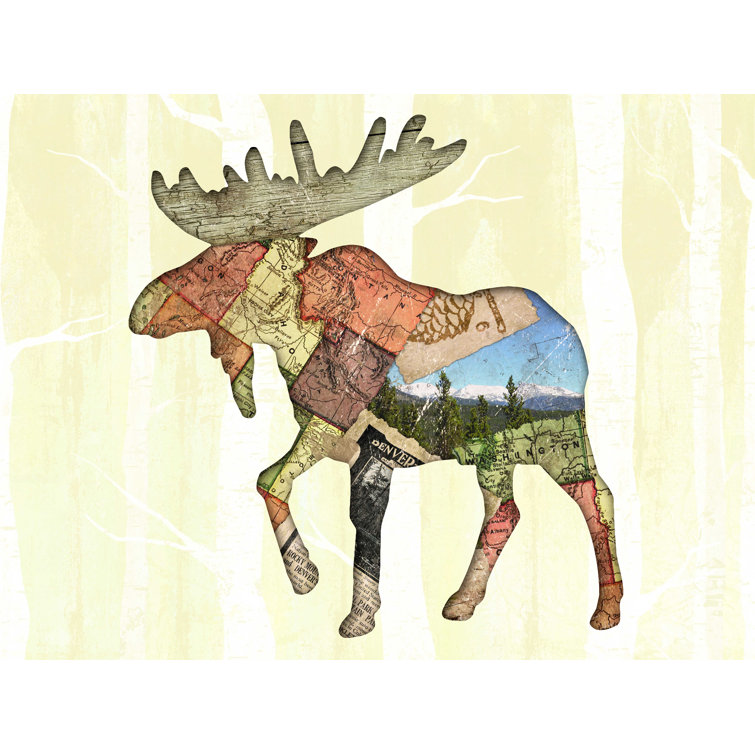 Millwood Pines Pieces Of Moose - Wrapped Canvas Print | Wayfair