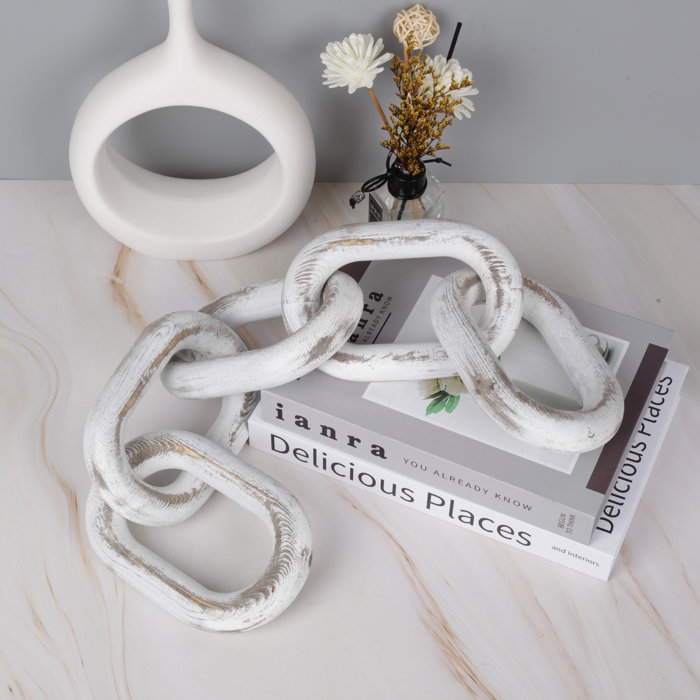 Dakota Fields Wood Chain Link Decor Sculpture & Reviews | Wayfair