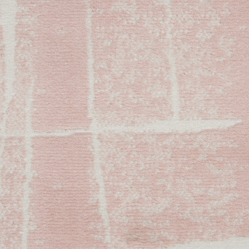 Wrought Studio Cohassey Performance Pink/White Rug & Reviews | Wayfair