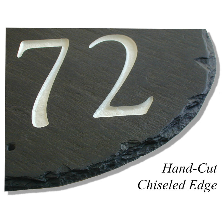 The Slate Masons Carved Slate 1-Line Address Plaque & Reviews | Wayfair